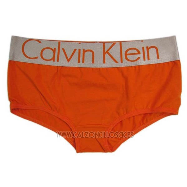 Boxer Calvin Klein Mujer Steel Blateado Naranja - Baratos